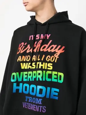 Vetements Rainbow Text-print Hoodie