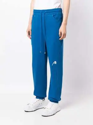 ADER ERROR Logo-embroidered Drawstring Cotton Trousers - Blue