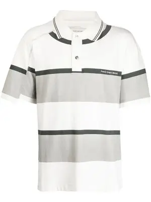 FENG CHEN WANG Striped Cotton Polo Shirt