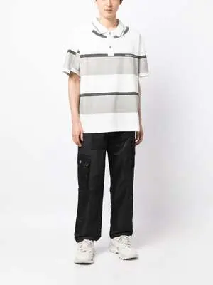 FENG CHEN WANG Striped Cotton Polo Shirt