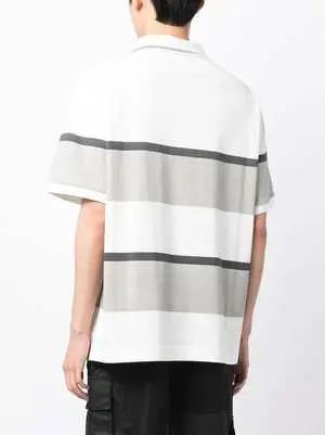 FENG CHEN WANG Striped Cotton Polo Shirt