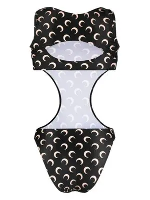 MARINE SERRE Active Crescent Moon-print Swimsuit