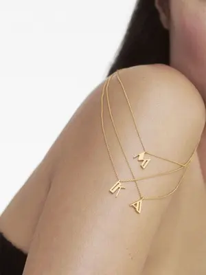Monica Vinader Alphabet K Pendant Necklace - Gold
