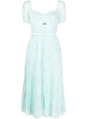 SELF-PORTRAIT Floral-print Chiffon Midi Dress