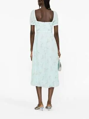 SELF-PORTRAIT Floral-print Chiffon Midi Dress