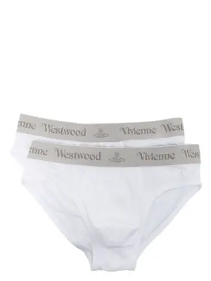 VIVIENNE WESTWOOD Two-pack Logo-waistband Briefs - White