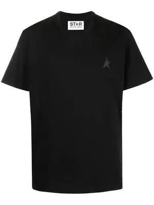 GOLDEN GOOSE White Star Collection T-shirt With Star On The Front - Black