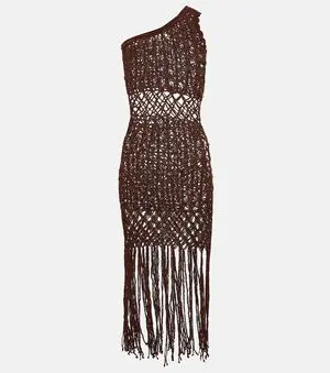 Anna Kosturova Crochet Minidress - Brown