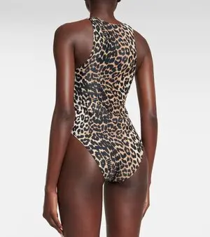 GANNI Leopard-print Swimsuit