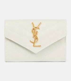 Saint Laurent Cassandre Leather Wallet - White