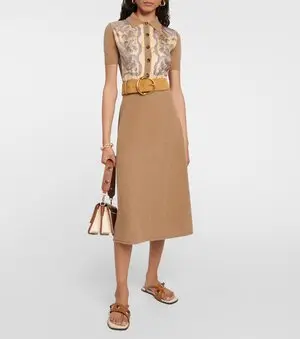 Etro Cashmere, Wool, And Silk Midi Dress