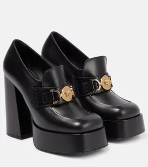 Versace Aevitas Leather Platform Loafer Pumps