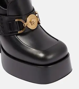 Versace Aevitas Leather Platform Loafer Pumps