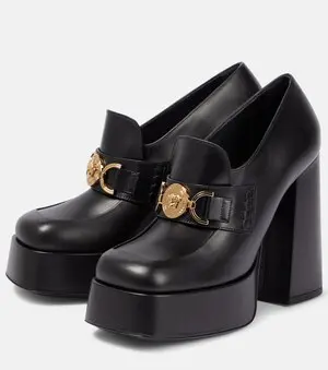 Versace Aevitas Leather Platform Loafer Pumps