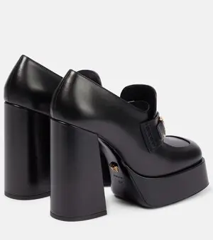 Versace Aevitas Leather Platform Loafer Pumps