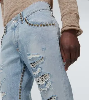 Dolce & Gabbana Distressed Mid-rise Straight Jeans