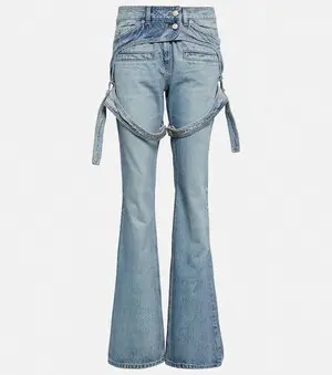 COURREGES Courrèges Mid-rise Bootcut Jeans - Blue