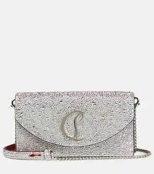 CHRISTIAN LOUBOUTIN Loubi54 Embellished Leather Clutch - Multicoloured