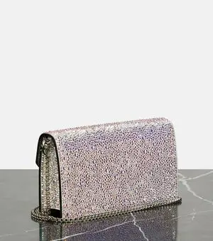 CHRISTIAN LOUBOUTIN Loubi54 Embellished Leather Clutch - Multicoloured