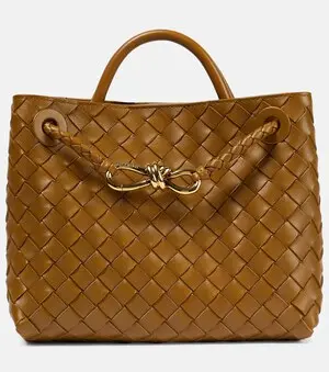 Bottega Veneta Bottega Veneta Andiamo Small Leather Tote Bag Brown