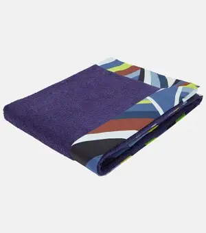 Emilio Pucci Printed Cotton Beach Towel - Blue