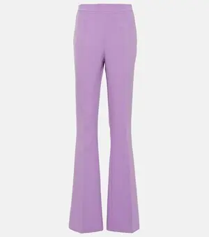 Safiyaa Alexa High-rise Flared Crêpe Trousers - Purple