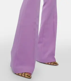 Safiyaa Alexa High-rise Flared Crêpe Trousers - Purple