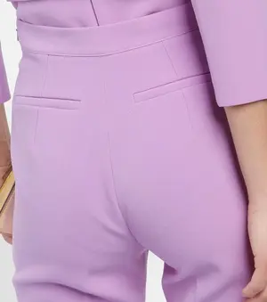 Safiyaa Alexa High-rise Flared Crêpe Trousers - Purple