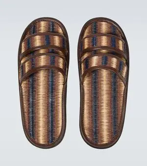 BODE Duotone Leather-trimmed Slides