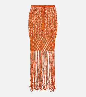 Anna Kosturova Crochet Cotton Skirt - Orange