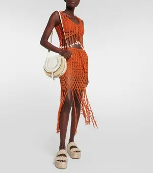 Anna Kosturova Crochet Cotton Skirt - Orange
