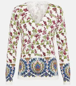 Etro Printed Silk-blend Sweater - Multicoloured