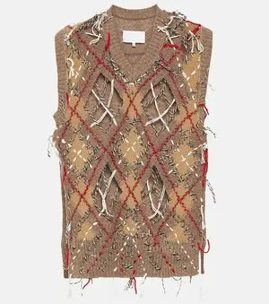 MAISON MARGIELA Jacquard Wool-blend Sweater Vest