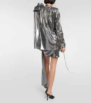 Magda Butrym Metallic Appliqué Blouse - Silver