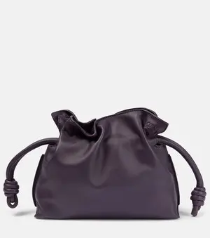 Loewe Loewe Flamenco Mini Leather Clutch Purple