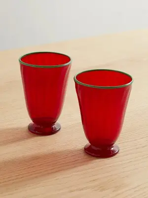 La DoubleJ Rainbow Set Of Two Murano Glasses Red