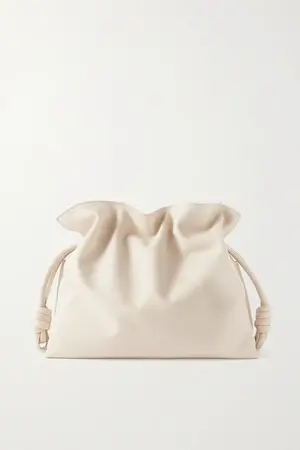 Loewe Flamenco Medium Leather Clutch Bag Neutrals