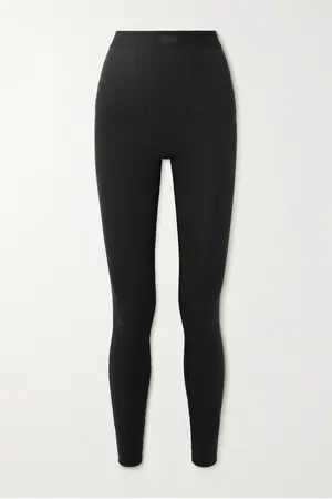 SKIMS Ribbed Cotton-blend Leggings - Black