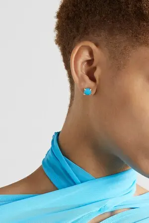 David Yurman Châtelaine 18-karat Diamond And Turquoise Earrings