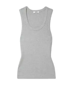 AGOLDE Poppy Ribbed Stretch Jersey Tank - Gray