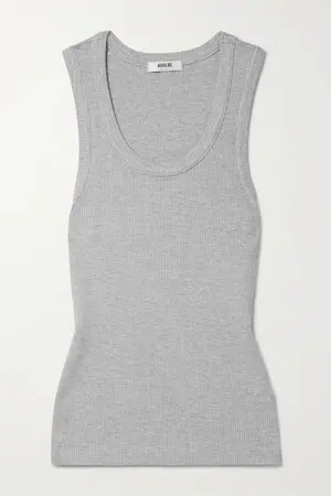 AGOLDE Poppy Ribbed Stretch Jersey Tank - Gray
