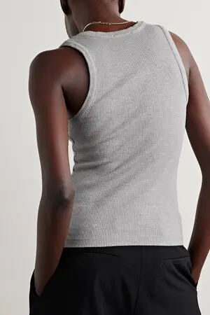 AGOLDE Poppy Ribbed Stretch Jersey Tank - Gray