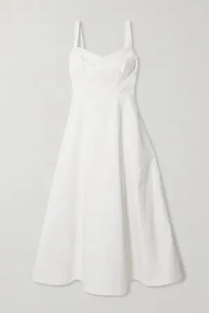 EMILIA WICKSTEAD Elvita Pleated Denim Midi Dress