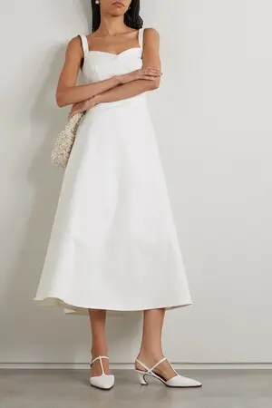 EMILIA WICKSTEAD Elvita Pleated Denim Midi Dress