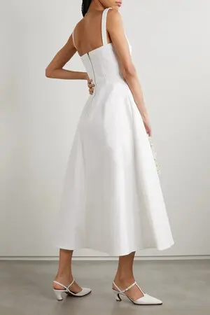 EMILIA WICKSTEAD Elvita Pleated Denim Midi Dress