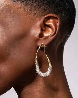 Alexis Bittar Solanales Crystal Wrap Around Link Earring - Gold