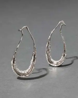 Alexis Bittar Solanales Crystal Wrap Around Link Earring - Silver
