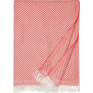 SFERRA Costa Cotton Throw Coral