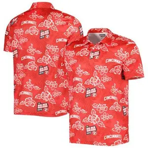 Reyn Spooner Cincinnati S Cooperstown Collection Puamana Print Polo - Red