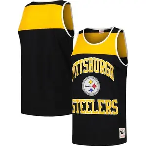 Mitchell & Ness Gold Pittsburgh Steelers Heritage Colorblock Tank Top - Black